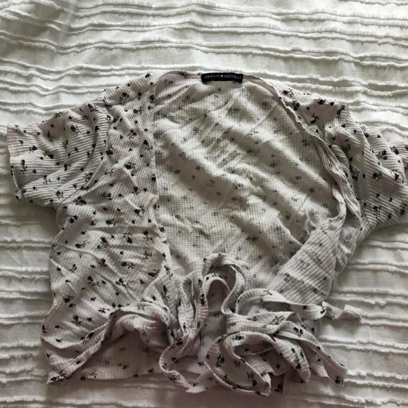 Brandy Melville | Tops | Brandy Melville Floral Cross Tie Top | Poshmark